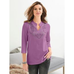Classic Basics Damen 3/4-Arm-Shirt "Shirt", lila, Gr. 44, unifarben, 100% Baumwolle, Shirts