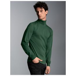 TRIGEMA Herren Rollkragenshirt "TRIGEMA Langarm Ski- und Sport-Rollkragenpullover", gr&uuml;n, Basic, Gr. XXXL, Feinripp, 100% Baumwolle (Bio-Baumwolle