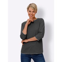Classic Basics Damen 3/4-Arm-Shirt "3/4-Arm-Shirt", grau, Gr. 38, gemustert, mehrfarbig, meliert, 60% Baumwolle, 40% Polyester, Shirts