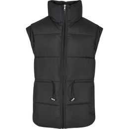 Urban Classics Herren Jerseyweste "Urban Classics Damen Ladies Waisted Puffer Vest"schwarz, Gr. M, 100% Polyester, Westen
