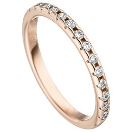 Jobo Damen Diamantring "Ring Ros&eacute;goldring", 58, SI = kleine Einschl&uuml;sse, Diamanten Ros&eacute;gold 585ros&eacute;gold 585, Diamanten, Ros&eacute;gold 585, Fingerringe,