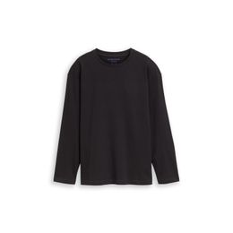 Tom Tailor Kinder Langarmshirtheavy schwarz, Gr. 152, bedruckt, Single Jersey, Obermaterial: 100% Baumwolle, Shirts, mit Backprint
