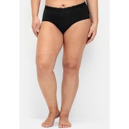 sheego Damen Slip, Gr. 40, schwarz, 95% Baumwolle, 5% Elasthan, Unterhosen