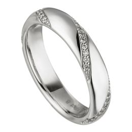 Jobo Damen Diamantring "Ring Wei&szlig;goldring", 56, SI = kleine Einschl&uuml;sse, Diamanten Wei&szlig;gold 585wei&szlig;gold 585, Diamanten, Wei&szlig;gold 585, Fingerringe,