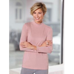 Classic Basics Damen Stehkragenshirt "Stehkragen-Shirt", lila, Gr. 54, unifarben, 100% Baumwolle, Shirts