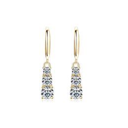 Rougemont Jewellery Earrings 'Extravagante Moissanit Ohrh&auml;nger mit Echtheitszertifikat' female Gold size One Size