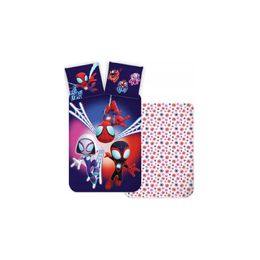 Spiderman Bettbezug 'Spiderman' Herren Gr&ouml;&szlig;e Onesize Kinder navy / lila / rot / wei&szlig;