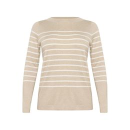 Kaffe CURVE Pullover 'Lizzy' Damen Gr&ouml;&szlig;e XL beige / wei&szlig;