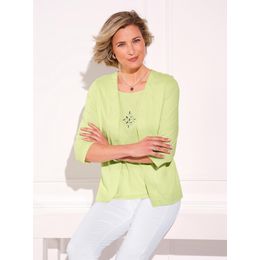 Classic Basics Damen 2-in-1-Shirt "2-in-1-Shirt", gr&uuml;n, Gr. 56, unifarben, 100% Baumwolle, Shirts
