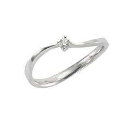 OROLINO Damen Fingerring "Gold 585 mit Brillant 0,07ct.", 054 (17,2), 0,07 SI = kleine Einschl&uuml;sse, Gold, wei&szlig;, Gold, Fingerringe