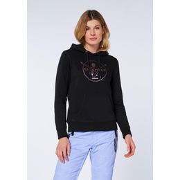 Chiemsee Damen Kapuzensweatshirtdeep schwarz, Gr. S, 88% Baumwolle, 12% Polyester, Sweatshirts