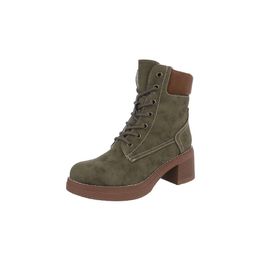 Ital-Design Stiefelette Damen Gr&ouml;&szlig;e 36 gr&uuml;n Winterschuhe