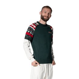 FC Bayern M&uuml;nchen FC BAYERN M&Uuml;NCHEN Strickpullover Winter Herren Gr&ouml;&szlig;e M gr&uuml;n / rot / wei&szlig;