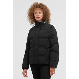 SOCCX Damen Winterjackeschwarz, schwarz, Gr. S, unifarben, Material: 100% Polyester, Futter: 100% Polyester, Füllung: 100% Polyester, Jacken, mit