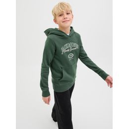 Jack & Jones Kinder Kapuzensweatshirt "JJARI BRANDING SWEAT HOOD JNR"sycamore, Gr. 152, JACK & JONES JUNIOR, bedruckt, angeraute Sweatware, Obermaterial: 60%