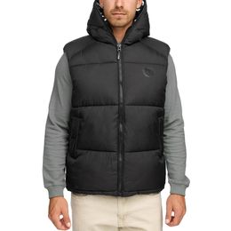 INDICODE Herren Steppweste "INLaurits", schwarz, Gr. L, unifarben, Web, Obermaterial: 100% Polyester, Westen