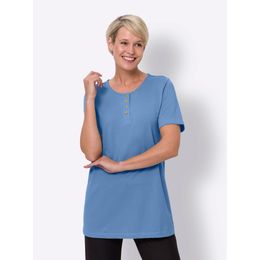 Classic Basics Damen Longshirt "Longshirt", blau, Gr. 44, unifarben, 100% Baumwolle, Shirts