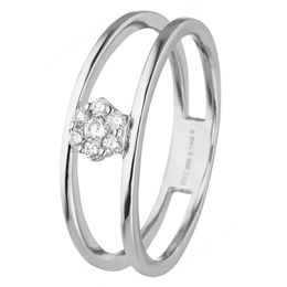 Jobo Damen Diamantring "Ring Wei&szlig;goldring", 56, SI = kleine Einschl&uuml;sse, Diamanten Wei&szlig;gold 585wei&szlig;gold 585, Diamanten, Wei&szlig;gold 585, Fingerringe,