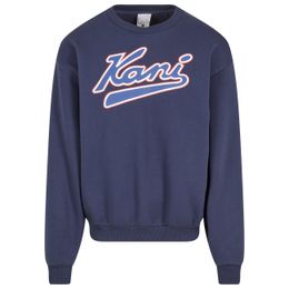 Karl Kani Damen Rundhalspullover "Karl Kani Varsity Print Os Crewneck"blau, Gr. L, mehrfarbig, 80% Baumwolle, 20% Polyester, Pullover
