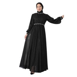 Modamihram Kleid Damen Gr&ouml;&szlig;e 48 schwarz / transparent / perlwei&szlig; Winterkleid