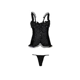 Provocative Negligee female Black size S/M