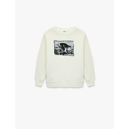 KOTON Sweatshirt Jungen Gr&ouml;&szlig;e 104/110 hellgrau / schwarz / offwhite