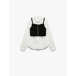 KOTON Bluse M&auml;dchen Gr&ouml;&szlig;e 158/164 schwarz / wei&szlig;
