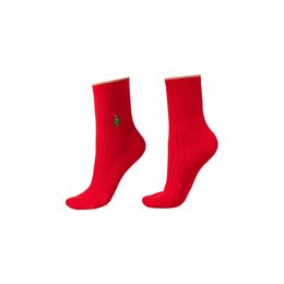 CALZEDONIA Socken 'Christmas' Damen Gr&ouml;&szlig;e 36/41 dunkelgr&uuml;n / rot