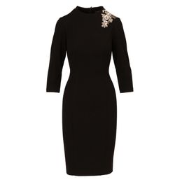 Adrianna Papell Cocktail Kleid '3D Floral Mockneck Short Dress' Damen Größe 34 schwarz