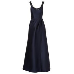 Adrianna Papell Langes Abendkleid 'Beaded Mikado Gown' Damen Gr&ouml;&szlig;e 34 dunkelblau Winterkleid