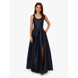 Adrianna Papell Langes Abendkleid 'Beaded Mikado Gown' Damen Gr&ouml;&szlig;e 38 dunkelblau Winterkleid