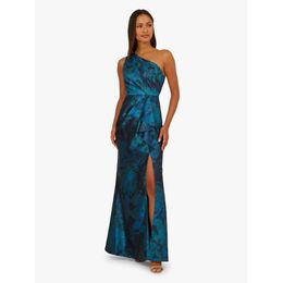 Adrianna Papell Langes Abendkleid 'One Shoulder Jacquard Gown' Damen Gr&ouml;&szlig;e 38 blau Winterkleid
