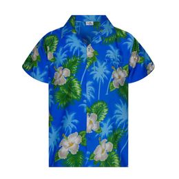 King Kameha Button Up Shirt 'Small Flower' boy Blue size 146/164