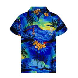 King Kameha Button Up Shirt 'Surf' boy Blue size 146/164