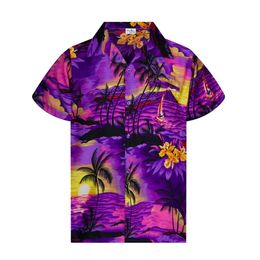King Kameha Button Up Shirt 'Surf' boy Purple size 164/176