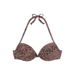 Lascana Bikinitop Damen Größe 70 braun / schwarz