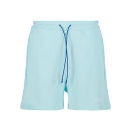 PEQUS Herren Sweatshorts "PEQUS PEQUS Embroidery Logo Sweat Shorts"aqua, Gr. XS, unifarben, 100% Baumwolle, Hosen