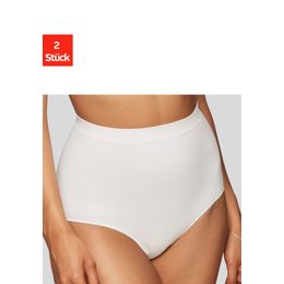 Petite Fleur Damen Shapingslip, Gr. S, wei&szlig;, Microfaser, Obermaterial: 88% Polyamid, 12% Elasthan, Unterhosen, SEAMLESS im Doppelpack