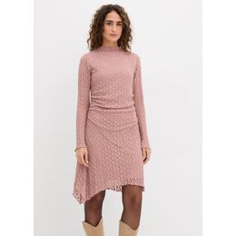 bonprix Spitzenkleid mit Zipfelsaum, rosa, mit Baumwolle