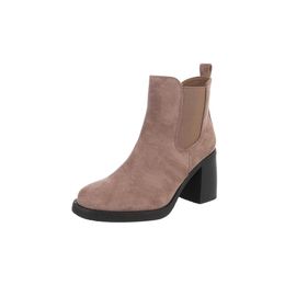 Ital-Design Stiefelette Damen Gr&ouml;&szlig;e 39 hellbraun Winterschuhe