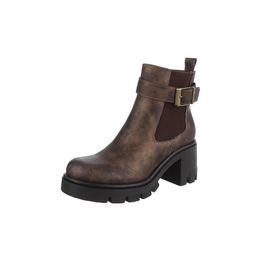 Ital-Design Stiefelette Damen Gr&ouml;&szlig;e 36 bronze Winterschuhe