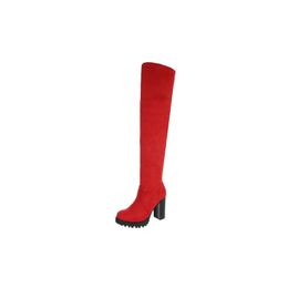 Ital-Design Overknees Damen Gr&ouml;&szlig;e 39 rot Winterschuhe