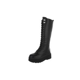 Ital-Design Schn&uuml;rstiefel Damen Gr&ouml;&szlig;e 38 schwarz Winterschuhe