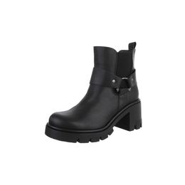 Ital-Design Stiefelette Damen Gr&ouml;&szlig;e 38 schwarz Winterschuhe