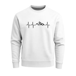 Neverless Sweatshirt 'Berg Herzschlag' male White size XXL