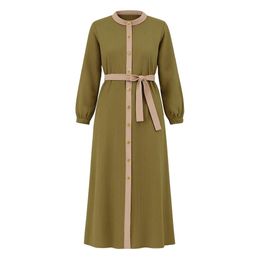 MODAMIHRAM Kleid Damen Gr&ouml;&szlig;e 44 dunkelbeige / oliv Winterkleid