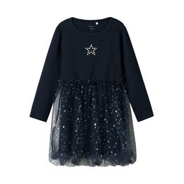 name it Kleid 'NMFrarana' M&auml;dchen Gr&ouml;&szlig;e 92 blau / marine / lila / silber