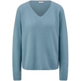 Peter Hahn - V-Pullover, blau, Gr. 42 / M - Kaschmir