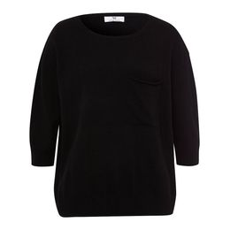 Peter Hahn - Pullover mit 3/4-Arm, schwarz, Gr. 42 / M - Schurwolle