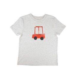 MelaDi Shirt 'Rotes Auto' M&auml;dchen Gr&ouml;&szlig;e 122/128 wollwei&szlig;